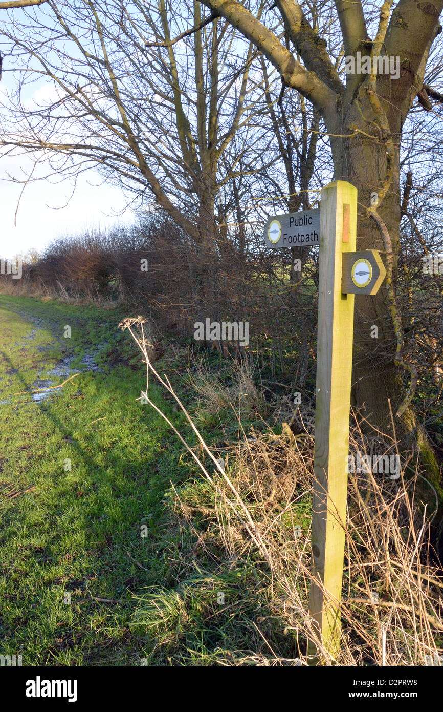 Boudicca Way footpath sign near Caistor St Edmund, Norfolk Stock Photo ...
