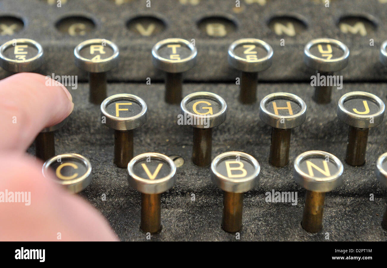 An Enigma K encoding machine built around 1938 is on display at the ...