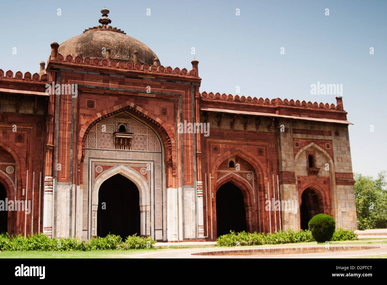 Facade of a mosque in a fort, Old Fort, Delhi, India Stock Photo - Alamy