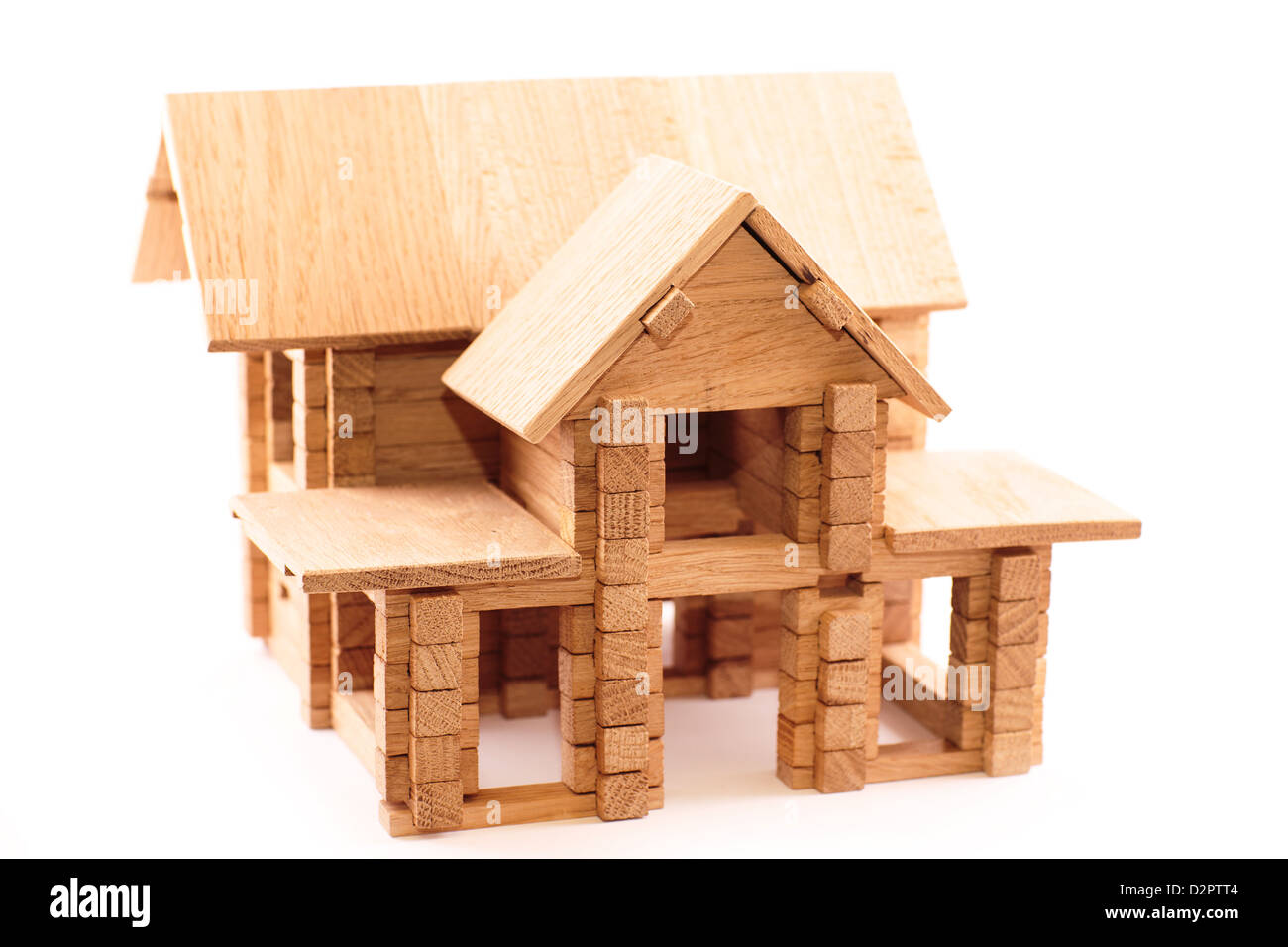 Toy wooden house isolated on white background. Building, construction ...