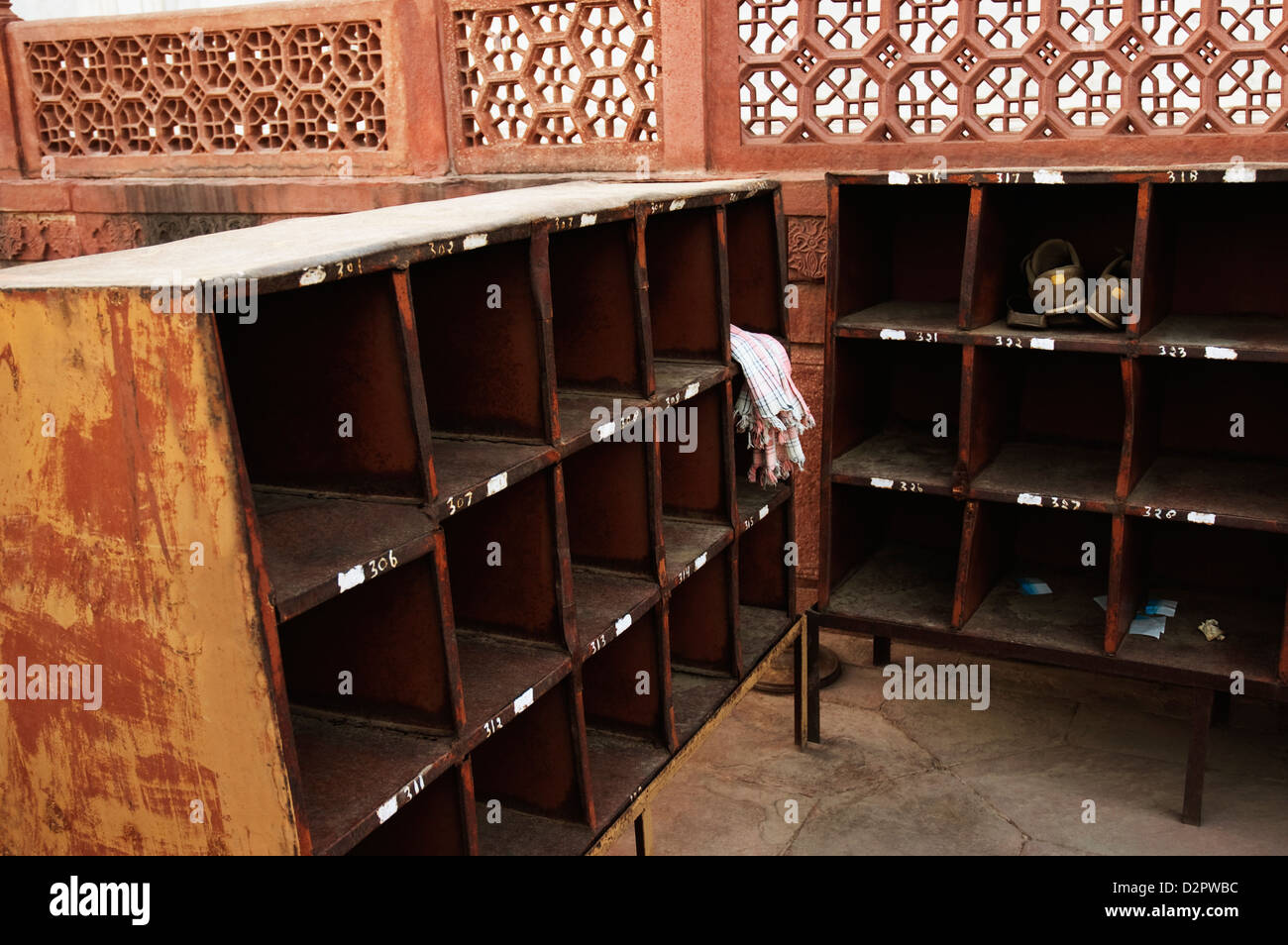 Shoe counter at Taj Mahal, Agra, Uttar Pradesh, India Stock Photo - Alamy