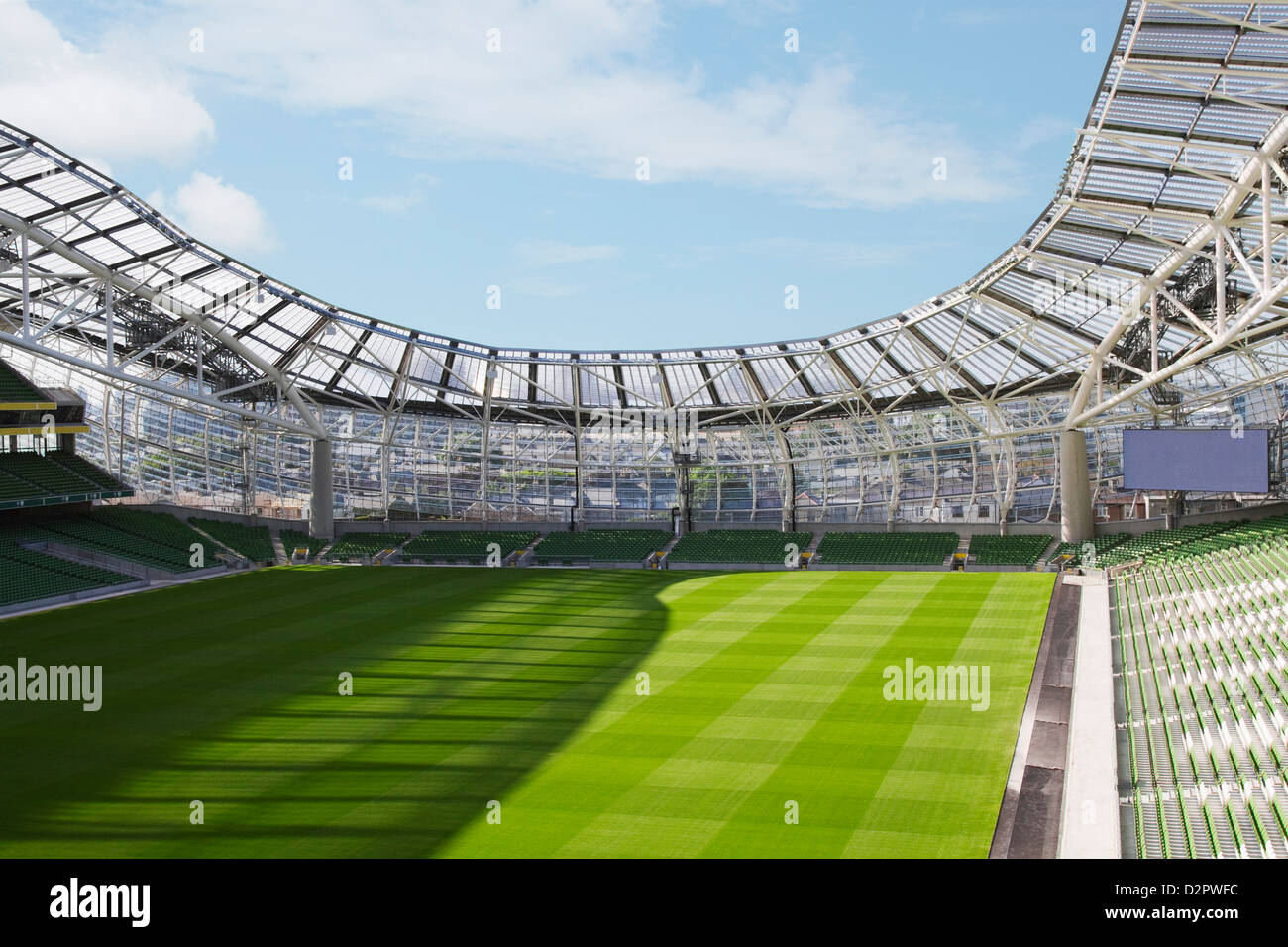 Empty rugby stadium, Aviva Stadium, Dublin, Republic of Ireland Stock ...