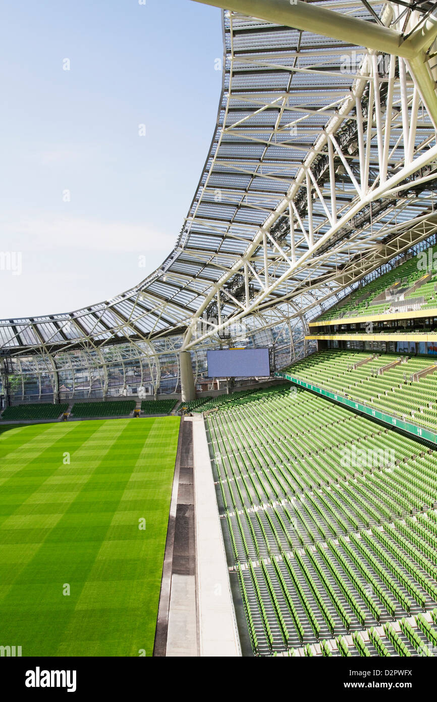 Empty rugby stadium, Aviva Stadium, Dublin, Republic of Ireland Stock ...