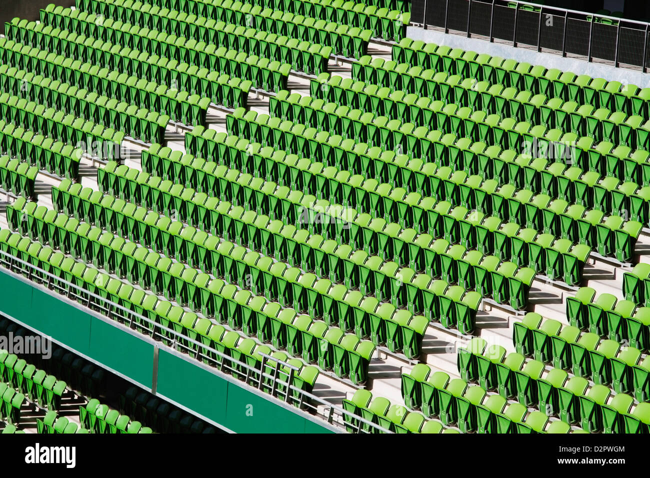 Empty seats in a rugby stadium, Aviva Stadium, Dublin, Republic of ...