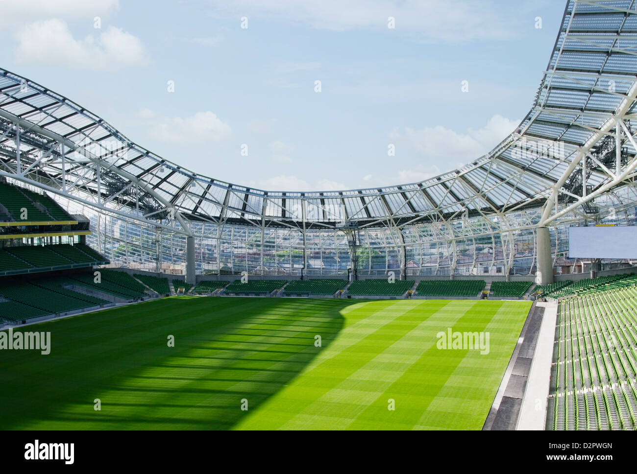 Empty rugby stadium, Aviva Stadium, Dublin, Republic of Ireland Stock ...