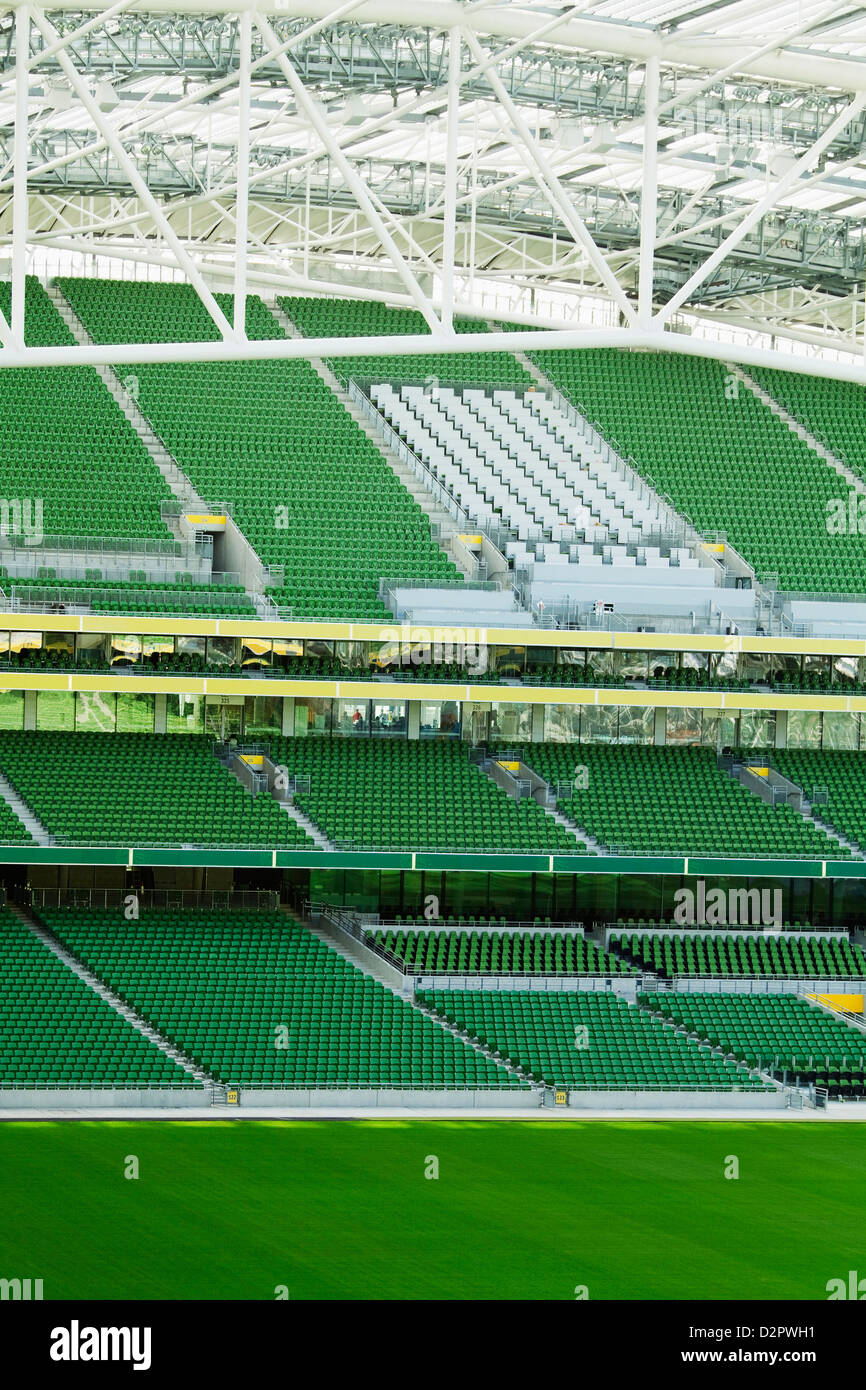 Empty rugby stadium, Aviva Stadium, Dublin, Republic of Ireland Stock ...