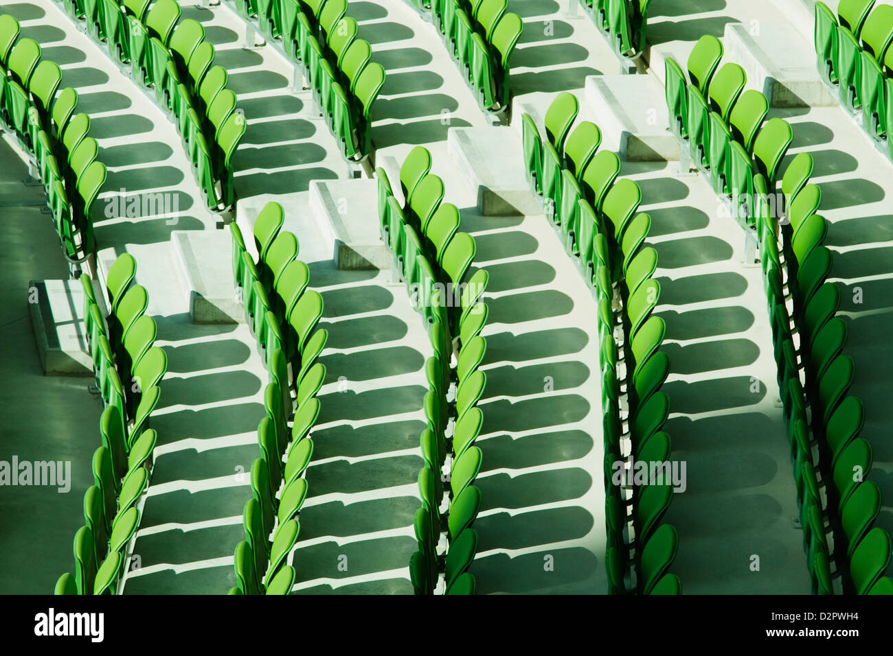 Empty seats in a rugby stadium, Aviva Stadium, Dublin, Republic of ...