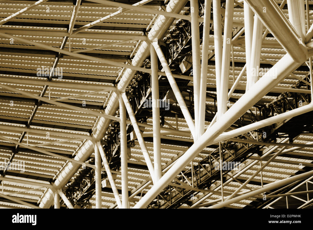 Low angle view of a stadium, Aviva Stadium, Dublin, Republic of Ireland ...