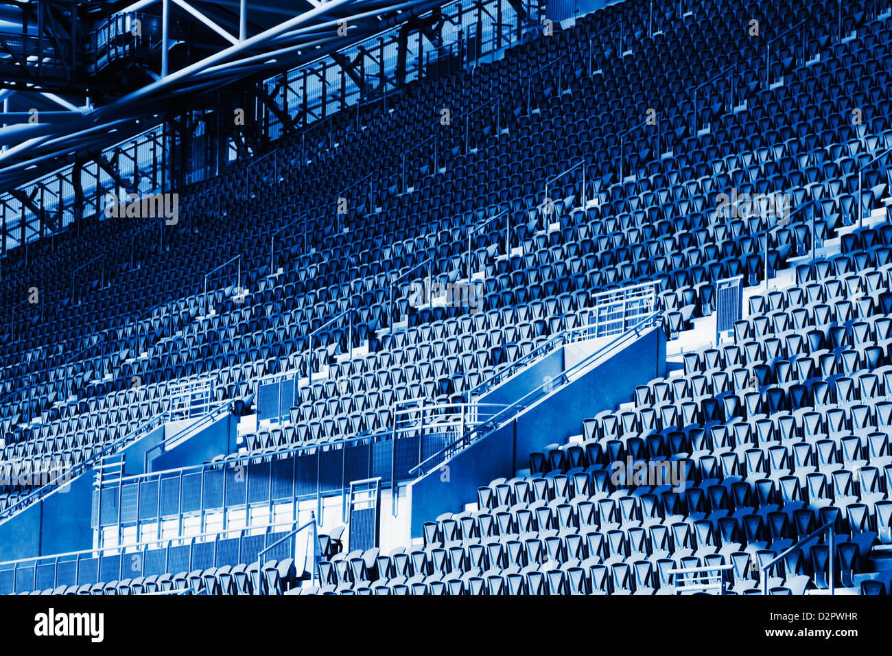 Empty seats in a rugby stadium, Aviva Stadium, Dublin, Republic of ...