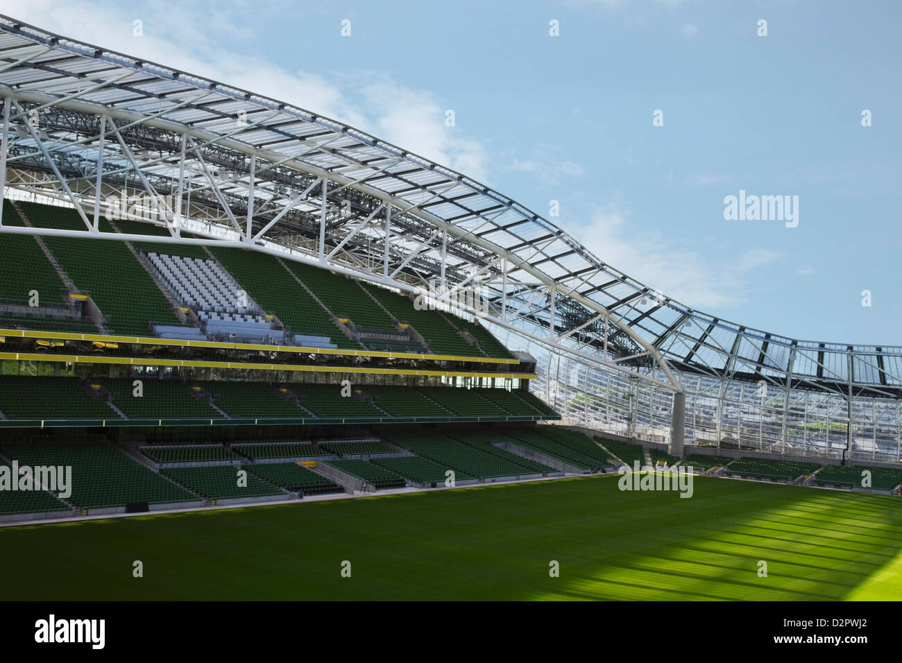 Empty rugby stadium, Aviva Stadium, Dublin, Republic of Ireland Stock ...