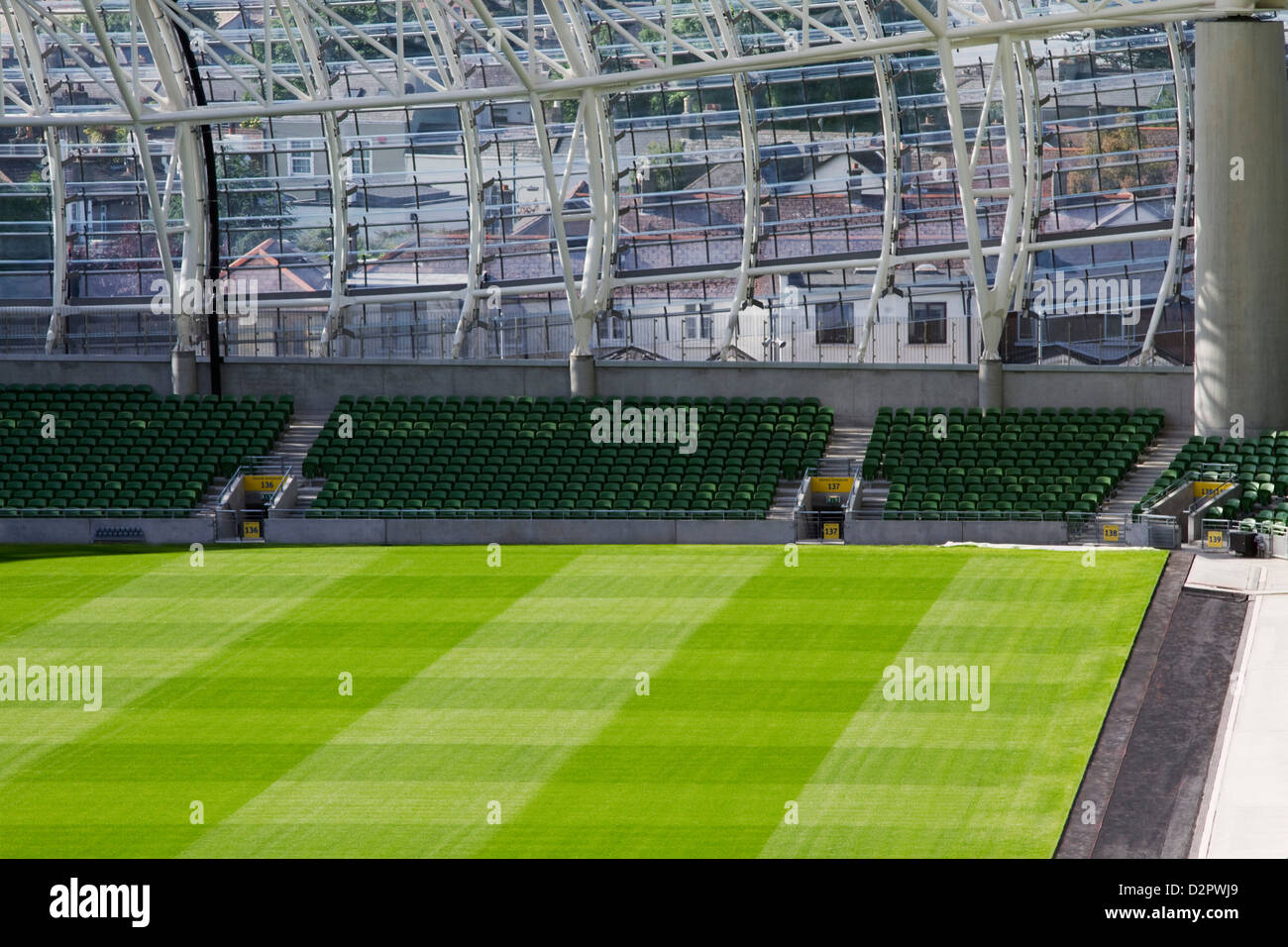 Empty rugby stadium, Aviva Stadium, Dublin, Republic of Ireland Stock ...