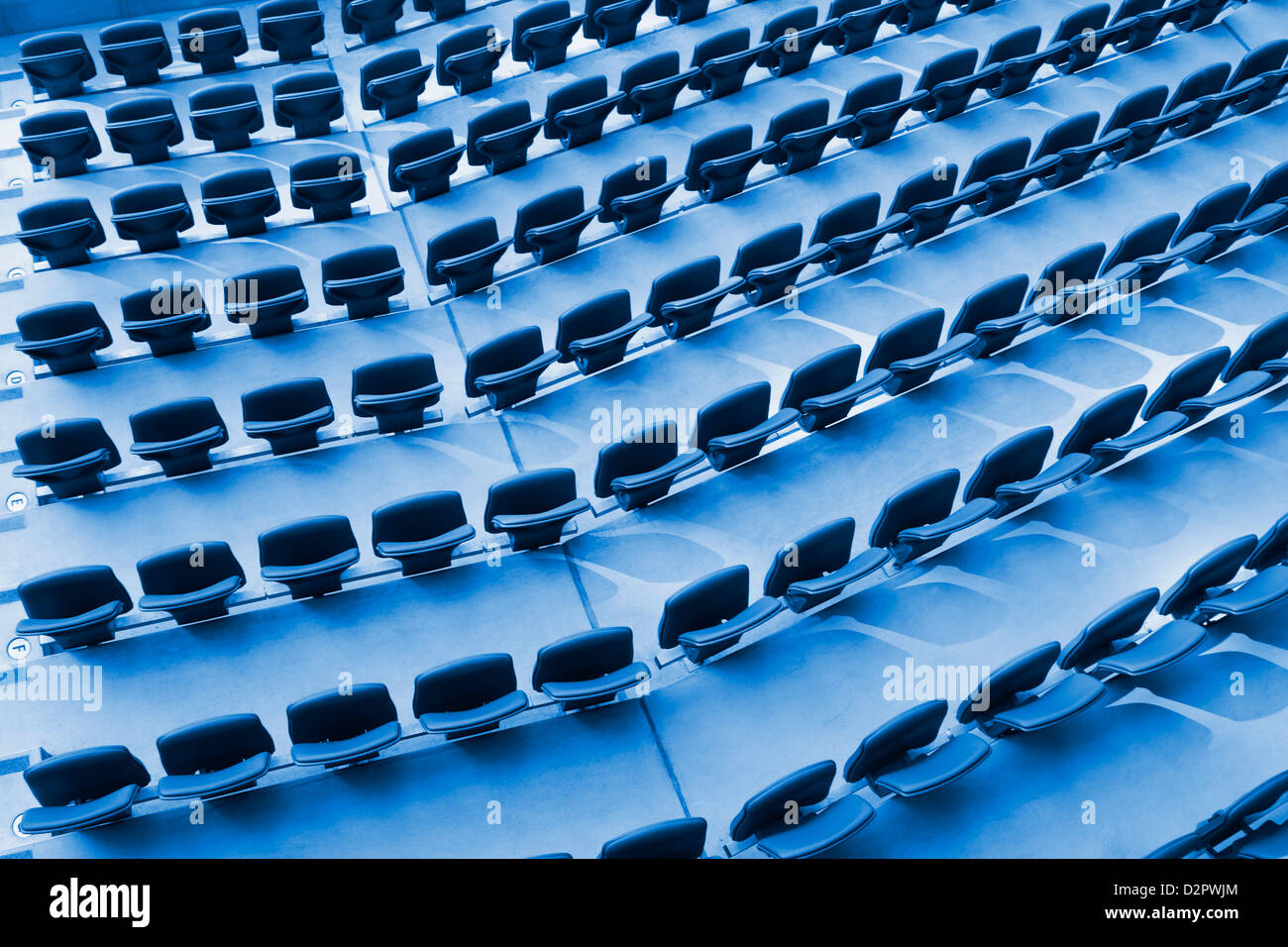 Empty seats in a rugby stadium, Aviva Stadium, Dublin, Republic of ...