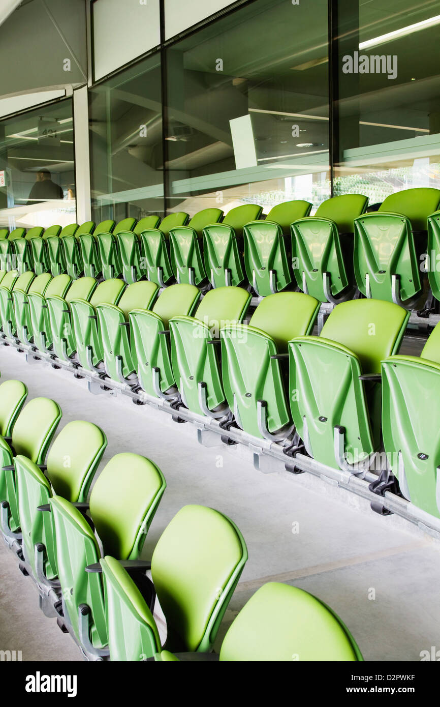 Chairs in a rugby stadium, Aviva Stadium, Dublin, Republic of Ireland ...