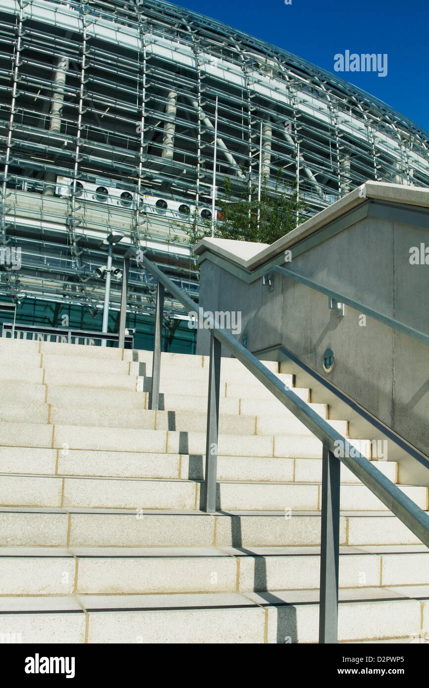 Staircase of a stadium, Aviva Stadium, Dublin, Republic of Ireland ...