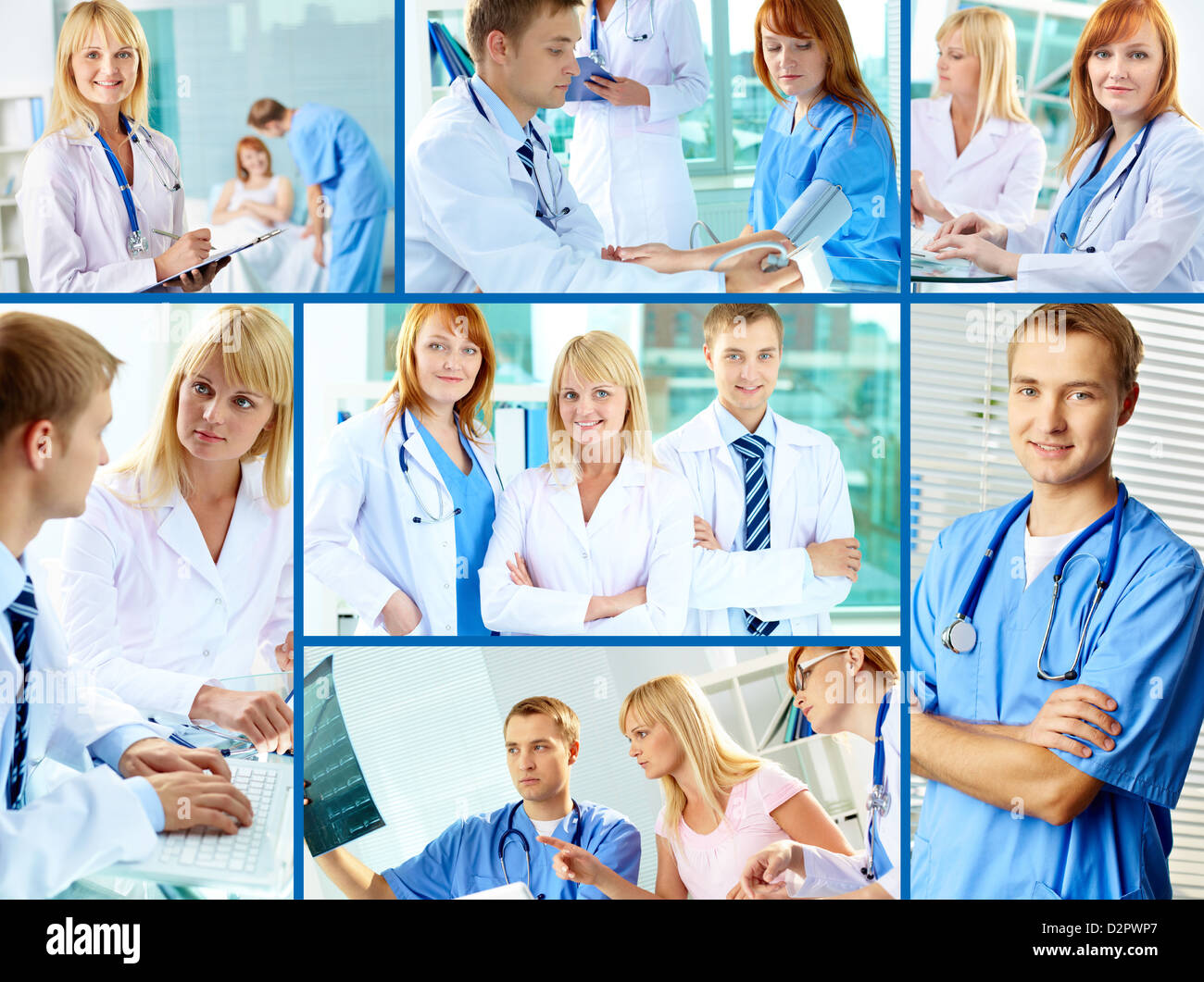 Collage of successful clinicians in hospital Stock Photo - Alamy