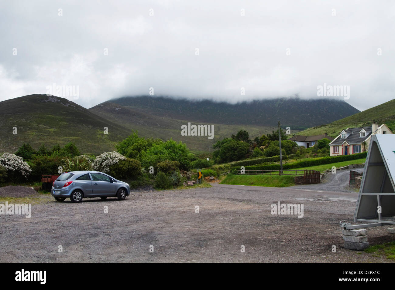 Car in a village, Ring Of Kerry, County Kerry, Republic of Ireland ...