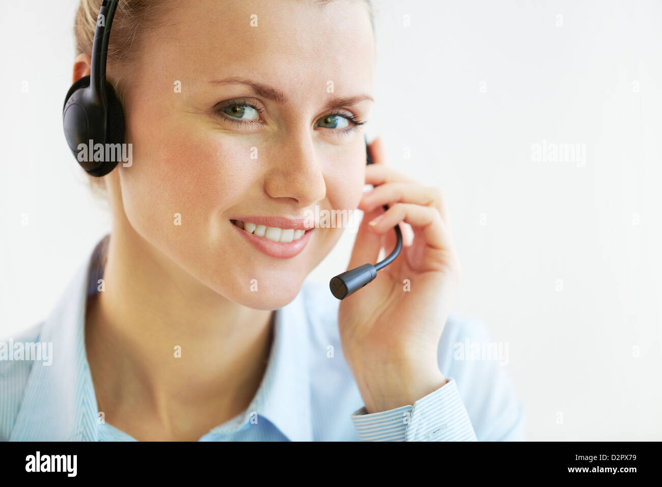 Portrait of a friendly customer support representative being ready to ...