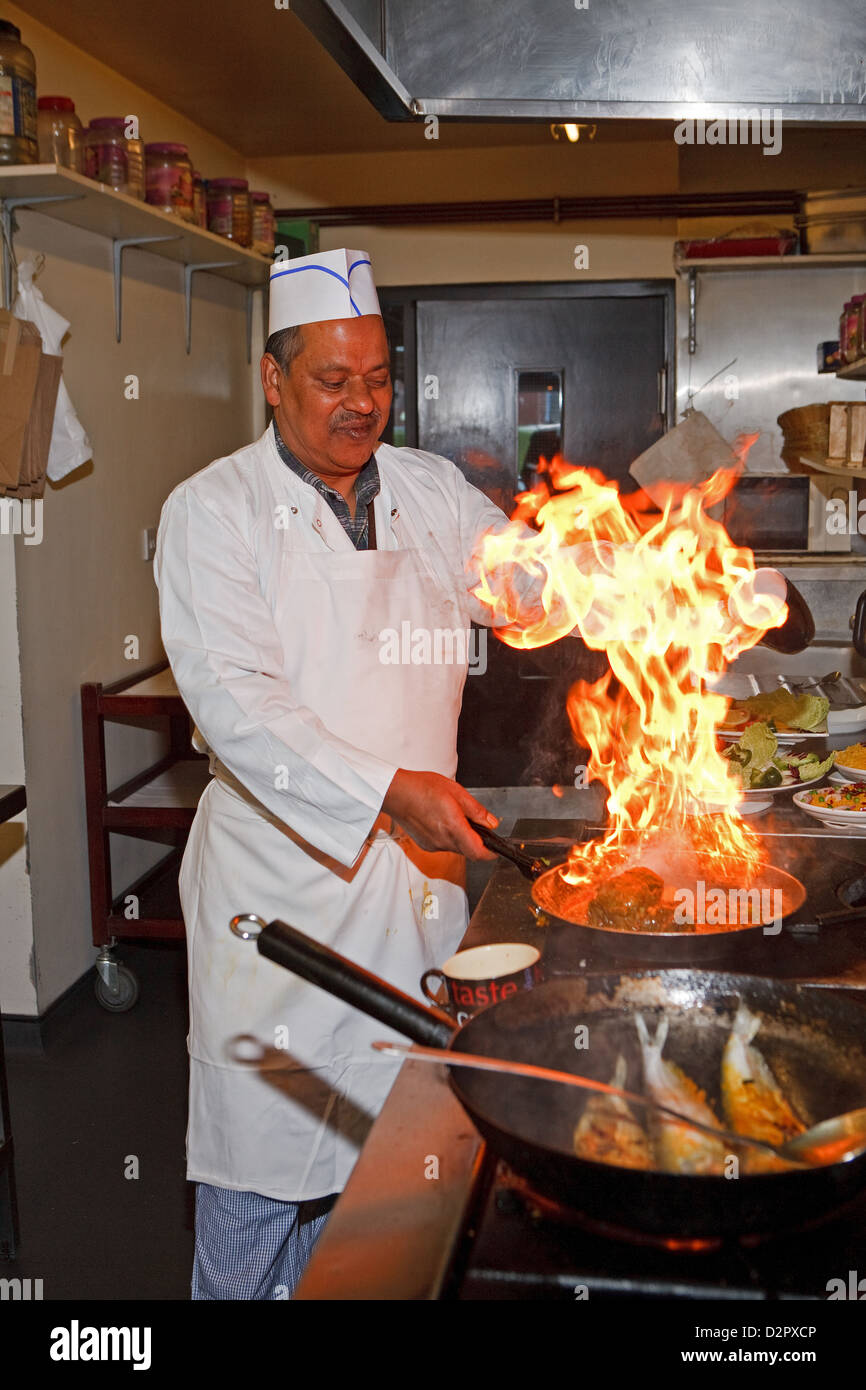 Chef Cooking in an Indian Restaurant Stock Photo - Alamy