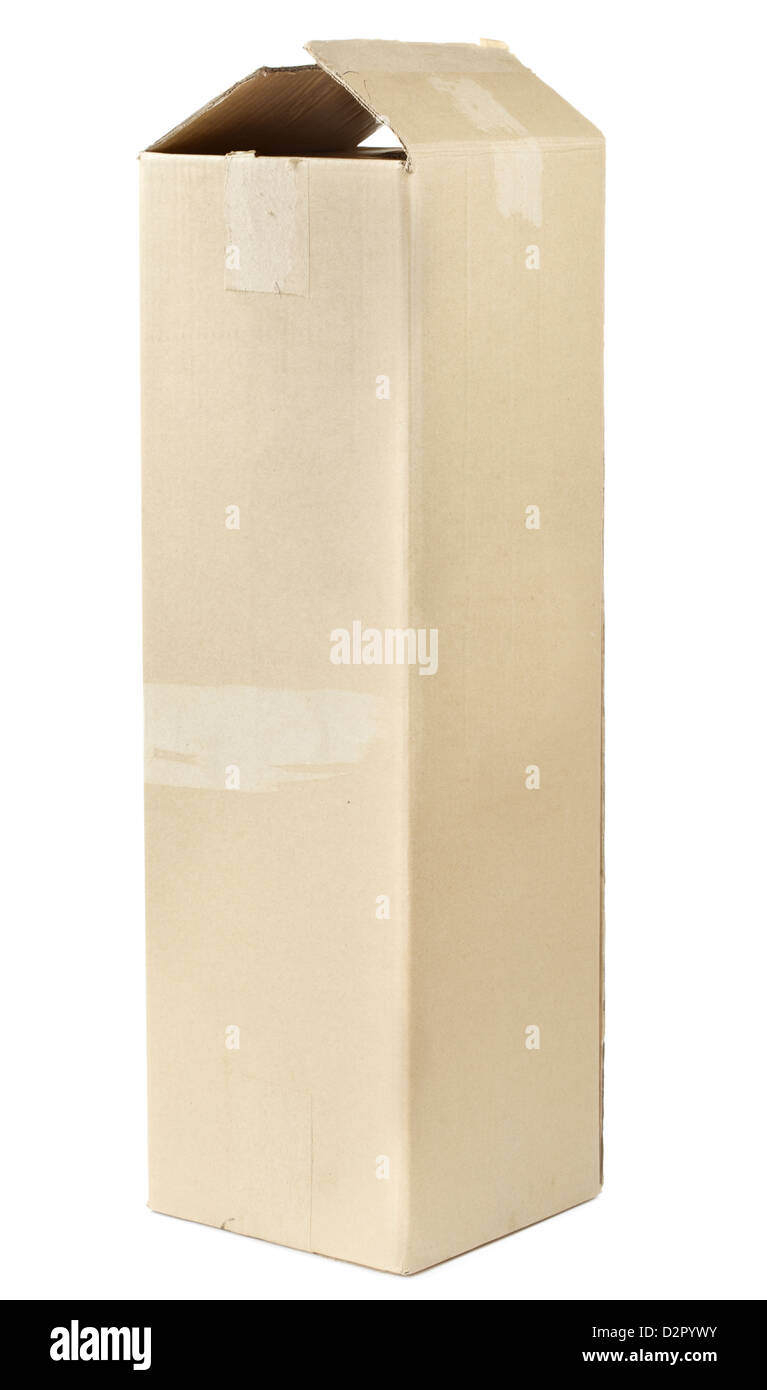 open empty cardboard box isolated on white Stock Photo - Alamy