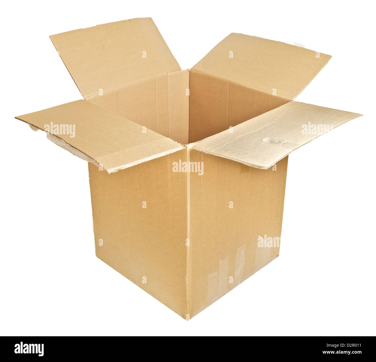 open empty cardboard box isolated on white Stock Photo - Alamy