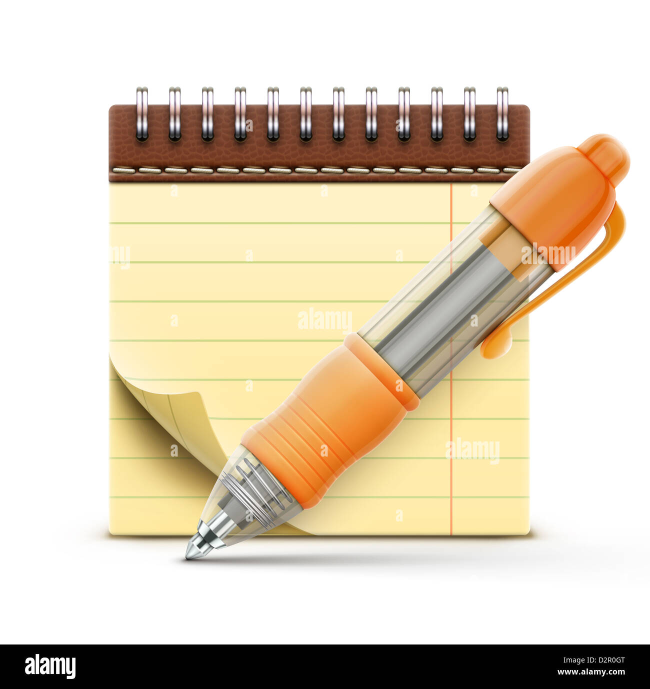 Cartoon notebook orange spiral design hi-res stock photography and ...