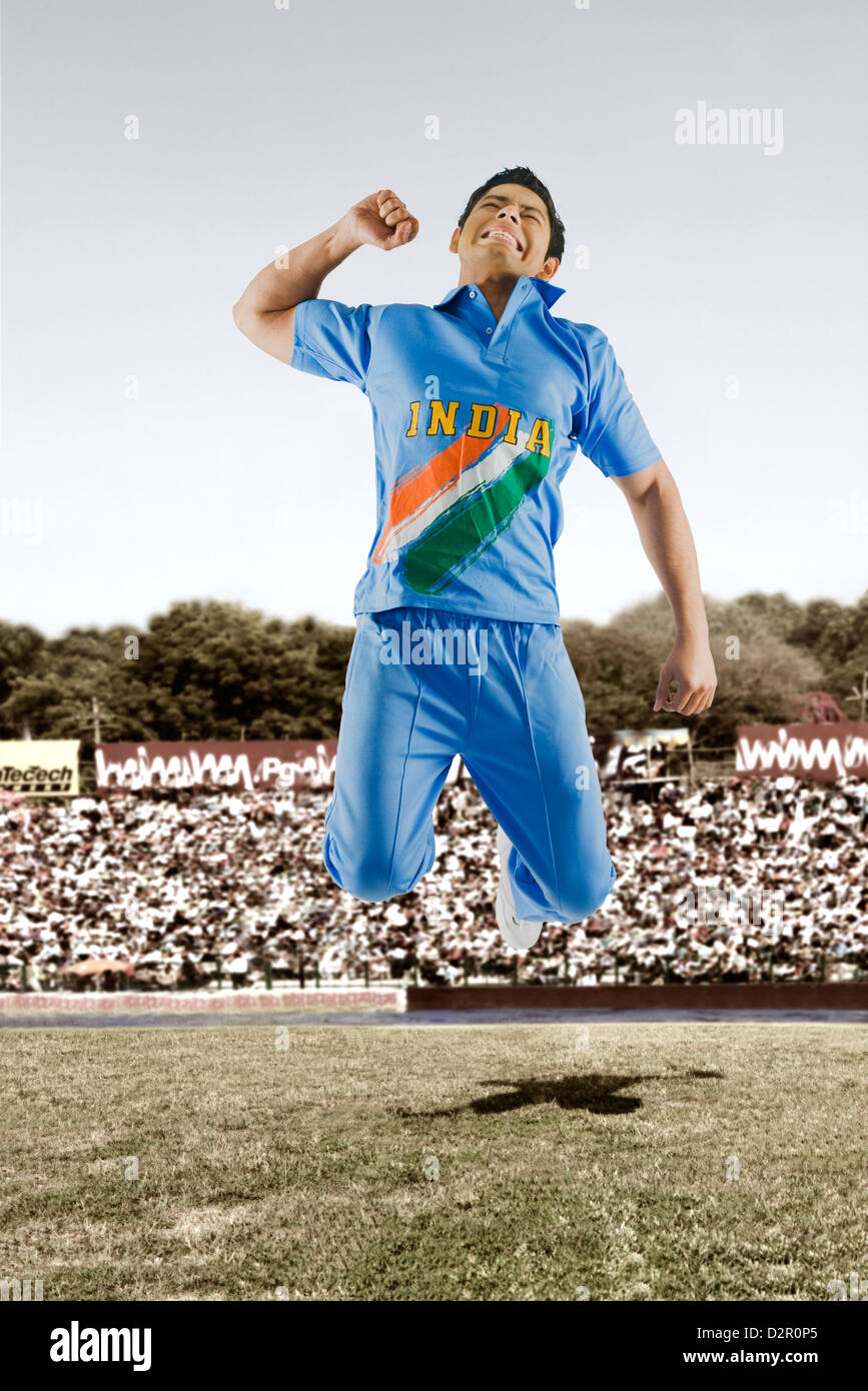 Professional sportsperson sport stadium mid air spectator jumping hi ...