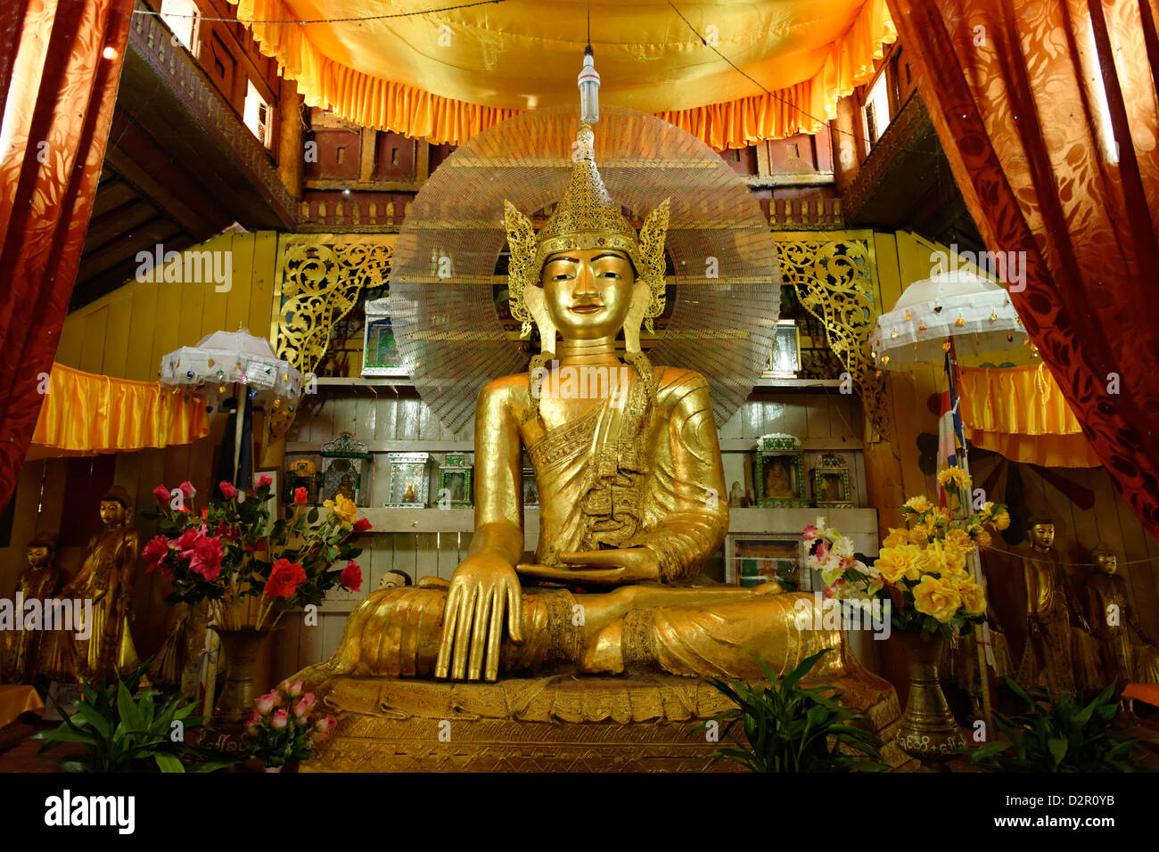 Buddhist monastery, Hsipaw area, Shan State, Republic of the Union of ...