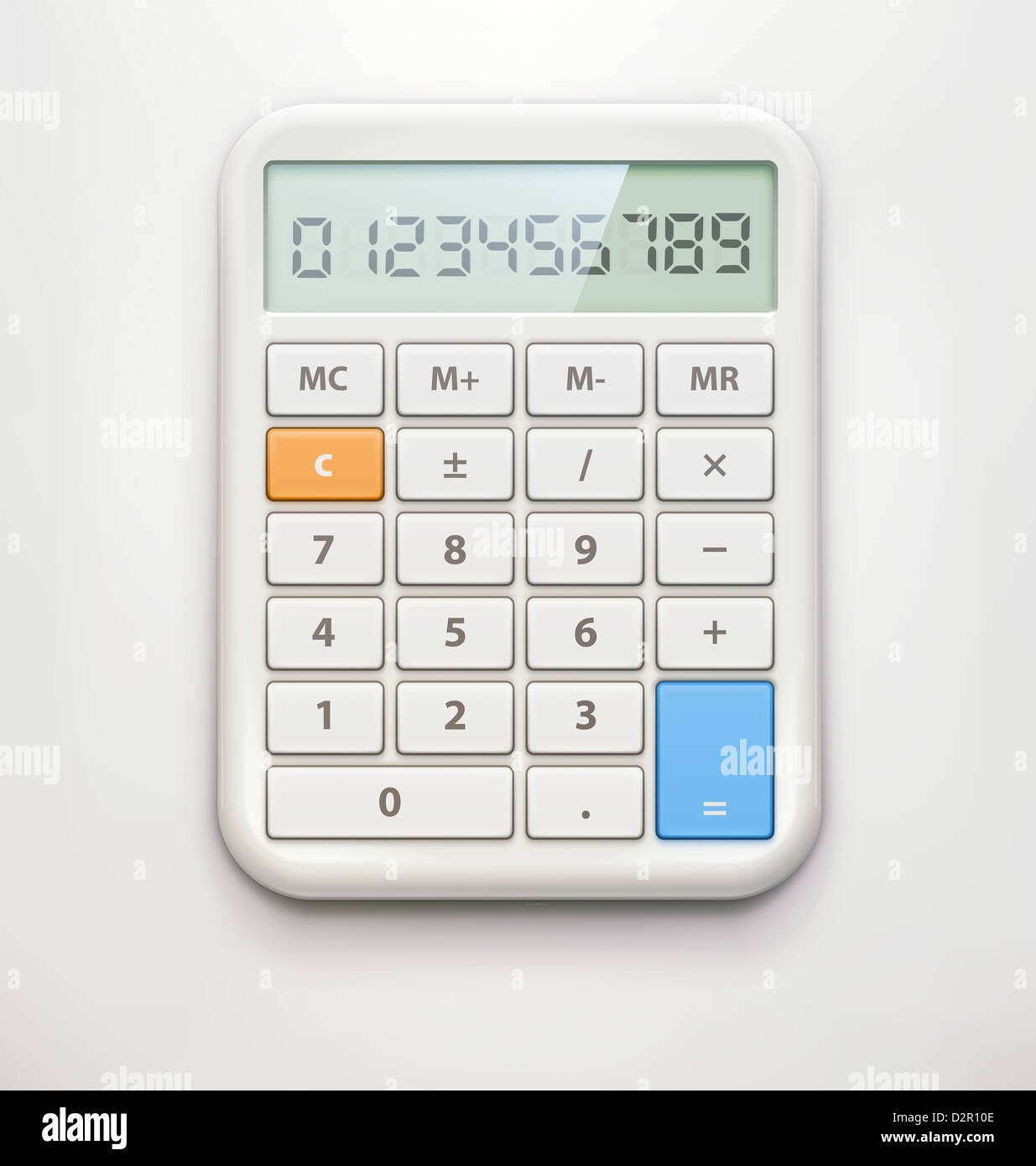 realistic electronic calculator isolated on soft background Stock Photo ...