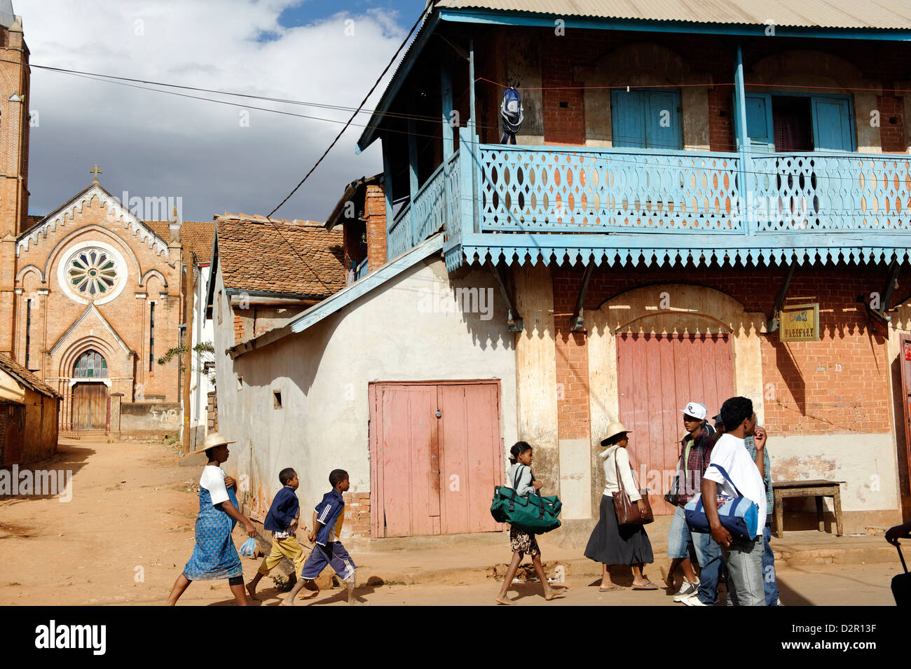 The main street, Ambalavao, southern part of the Central Highlands ...