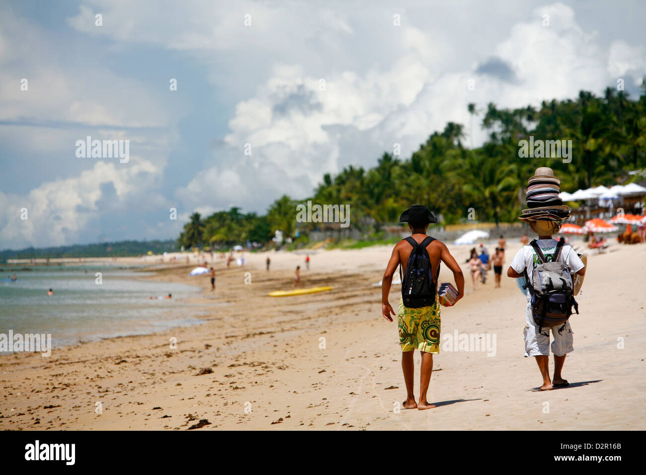 People at Parracho Beach, Arraial d'Ajuda, Bahia, Brazil, South America ...