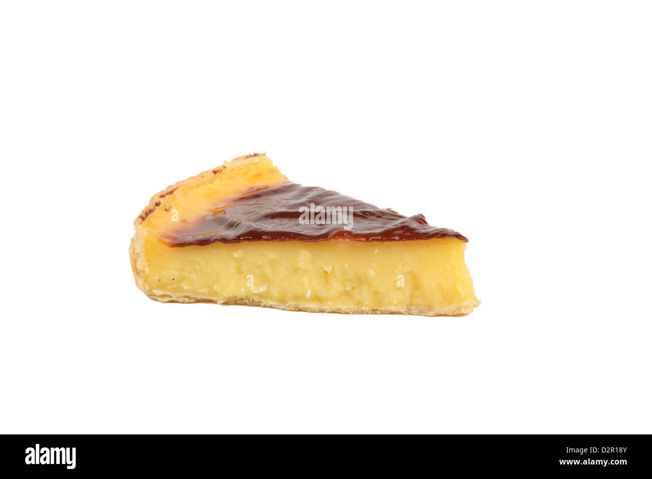 Slice of custard tart Stock Photo - Alamy