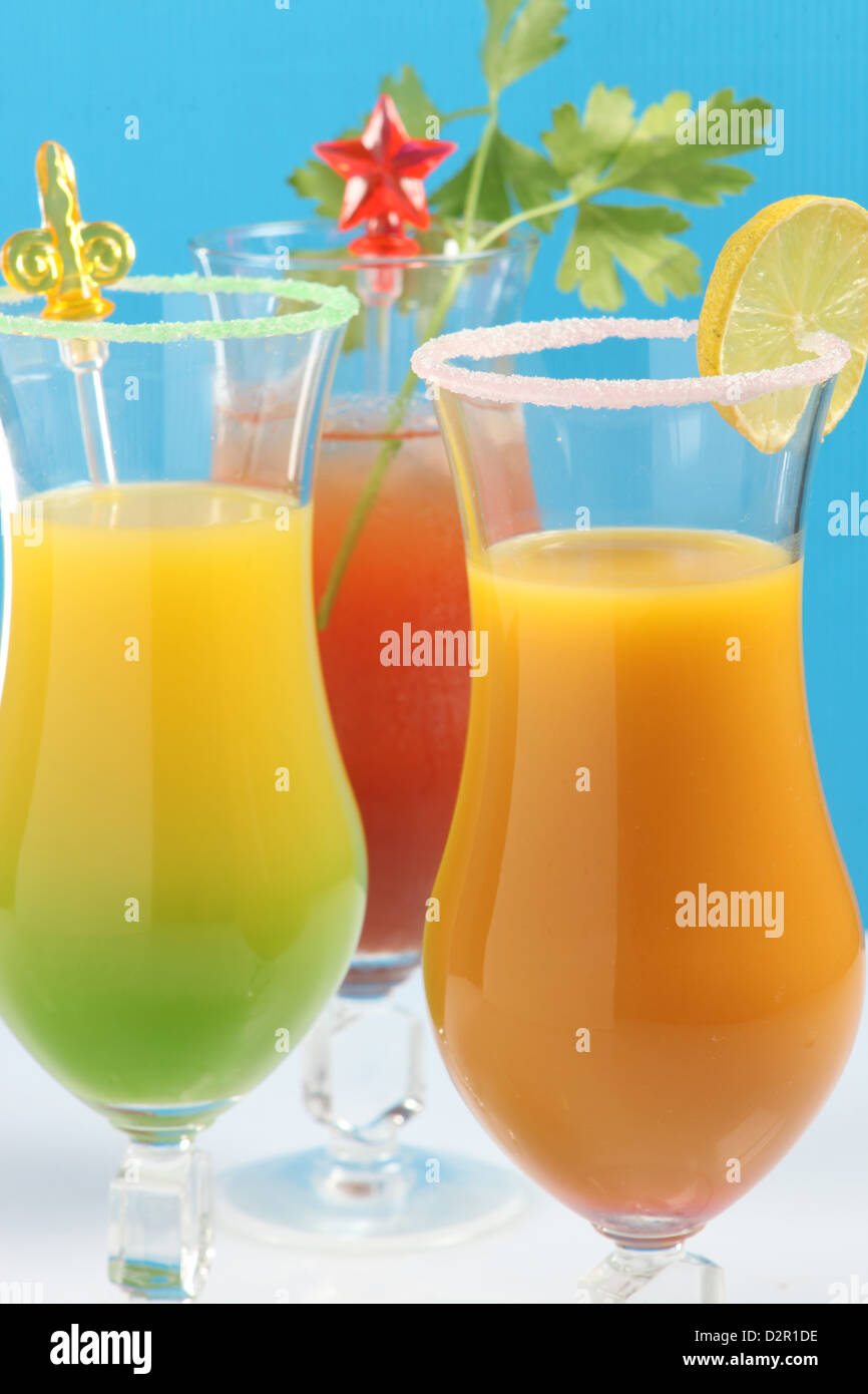 Assortment of fruit cocktails Stock Photo - Alamy