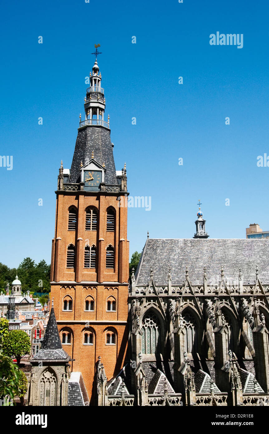 Miniature cathedral in a miniature city, Madurodam, Scheveningen, The ...