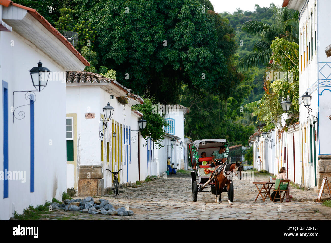 Typical colonial houses in the historic part of Parati, Rio de Janeiro ...