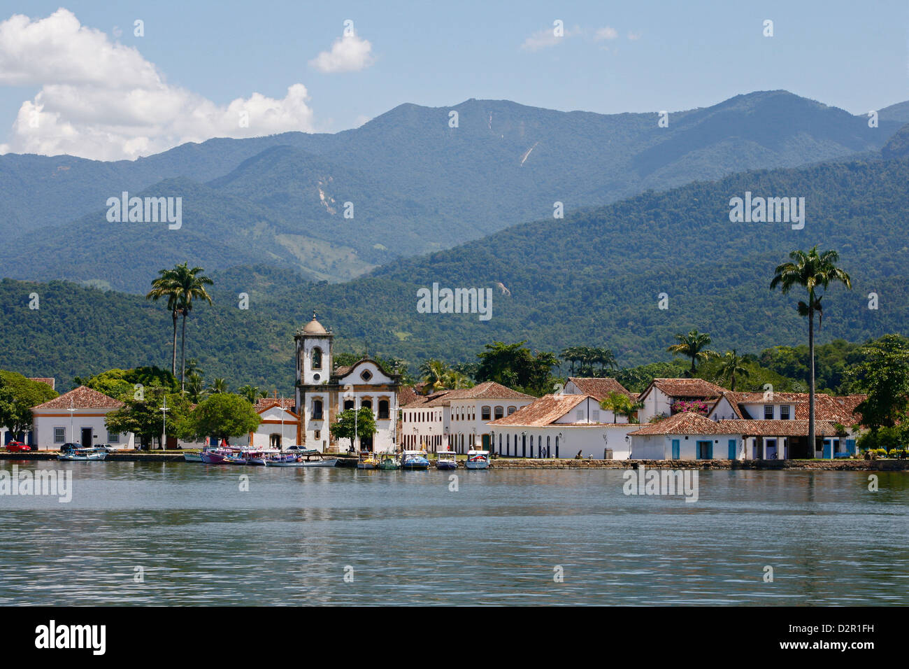 View over Santa Rita church, Parati, Rio de Janeiro State, Brazil ...