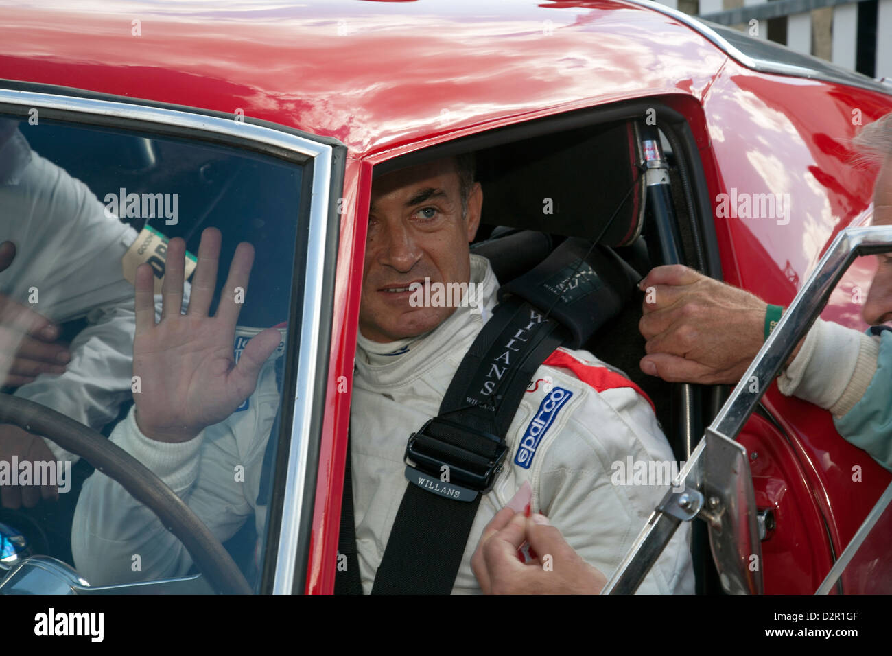Jean Alesi in 1960's Ferrai GTO before Ferrari GTO race at Goodwood ...
