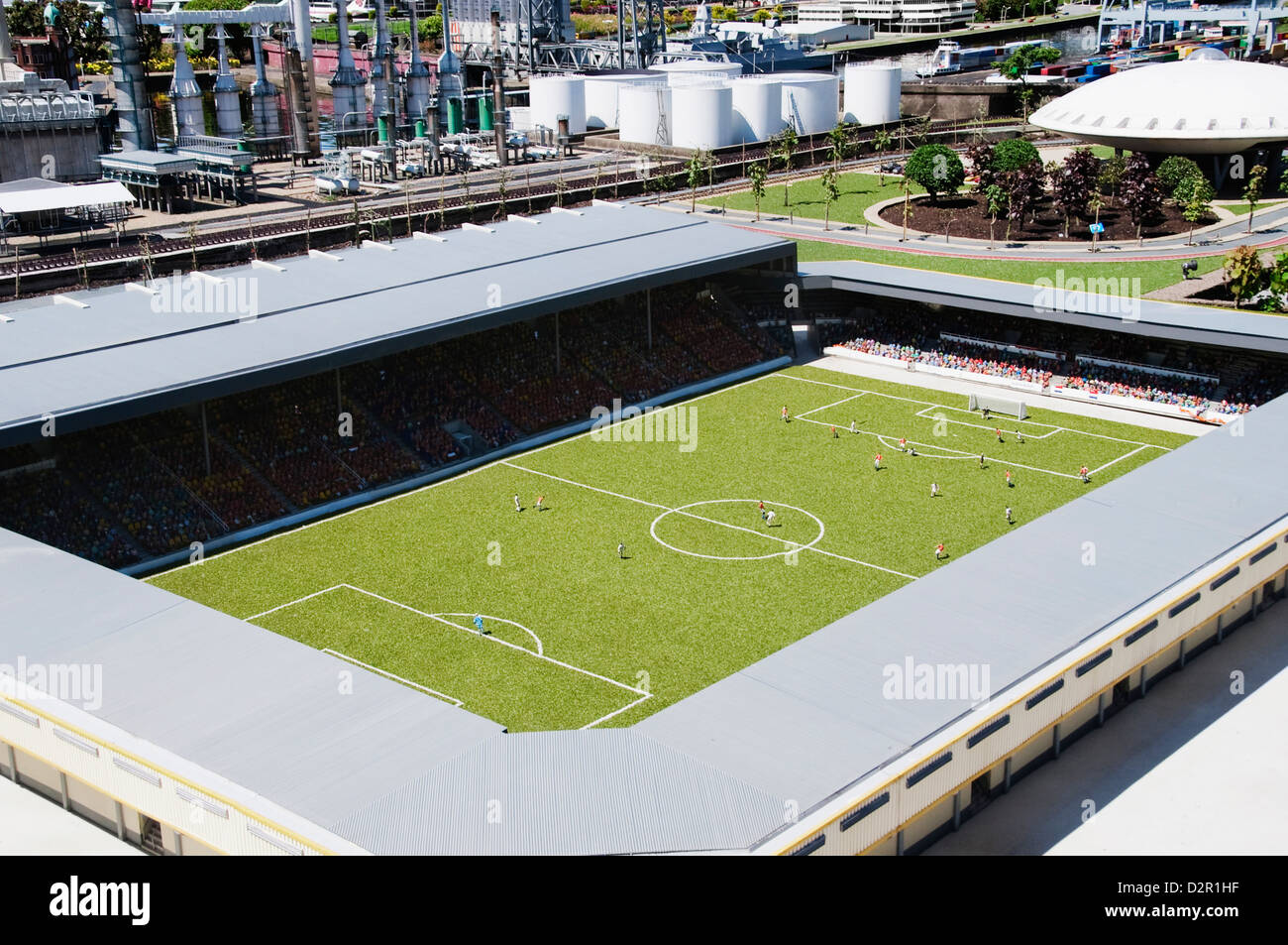 Miniature soccer stadium in a miniature city, Madurodam, Scheveningen ...