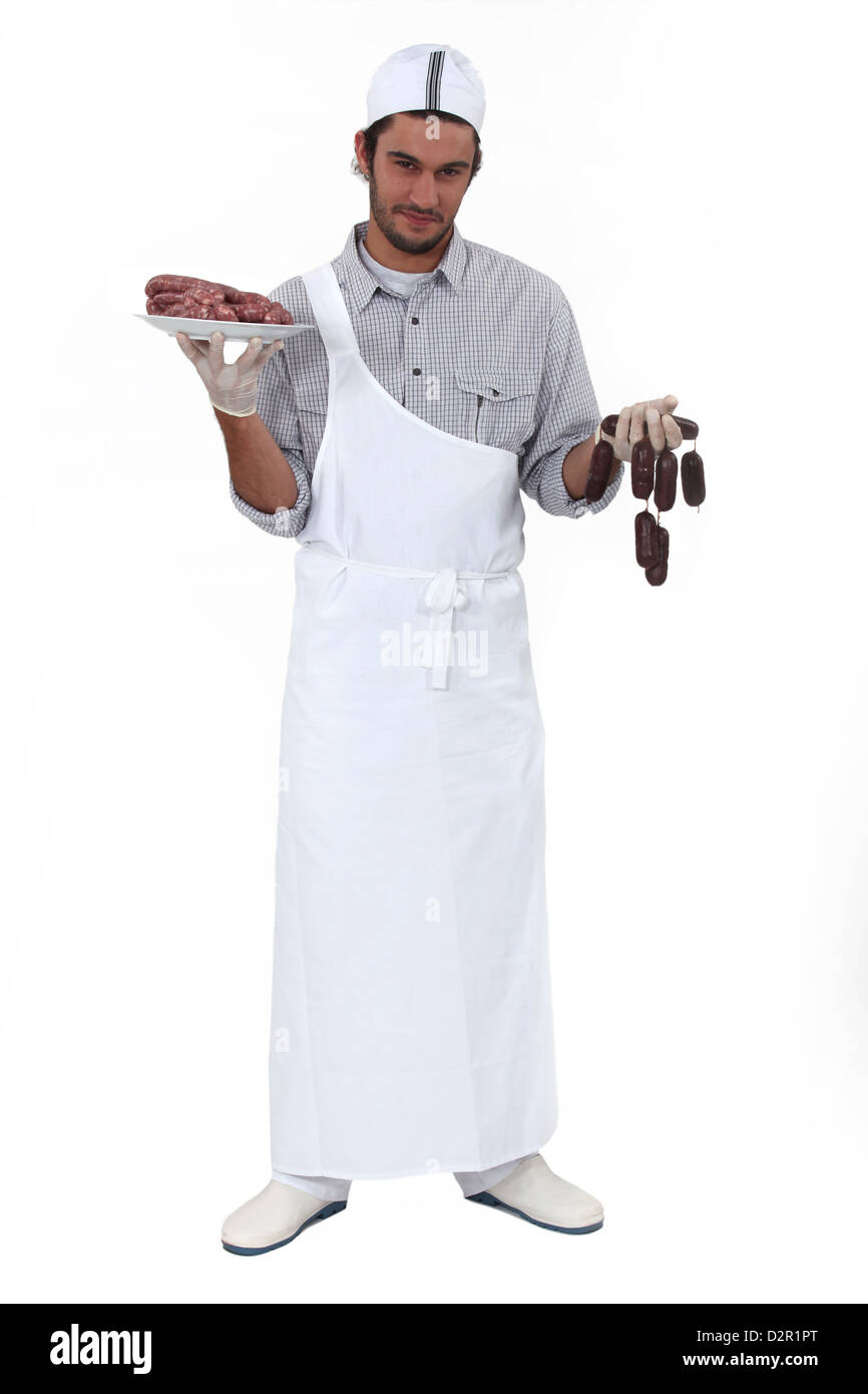portrait of a butcher Stock Photo - Alamy
