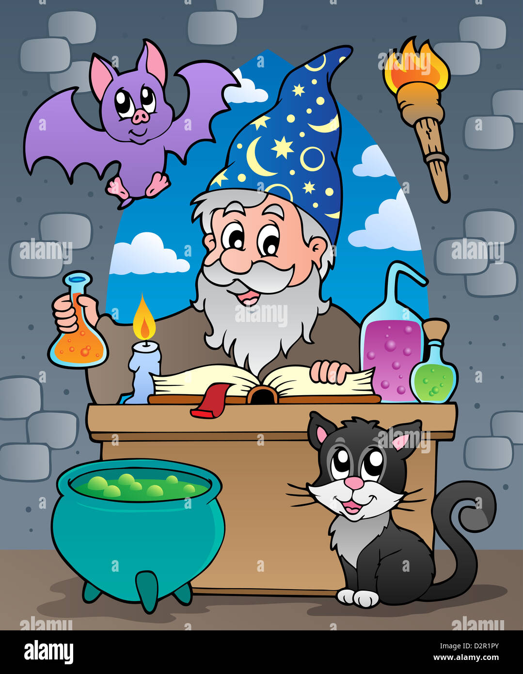 Alchemist theme image 2 - picture illustration Stock Photo - Alamy