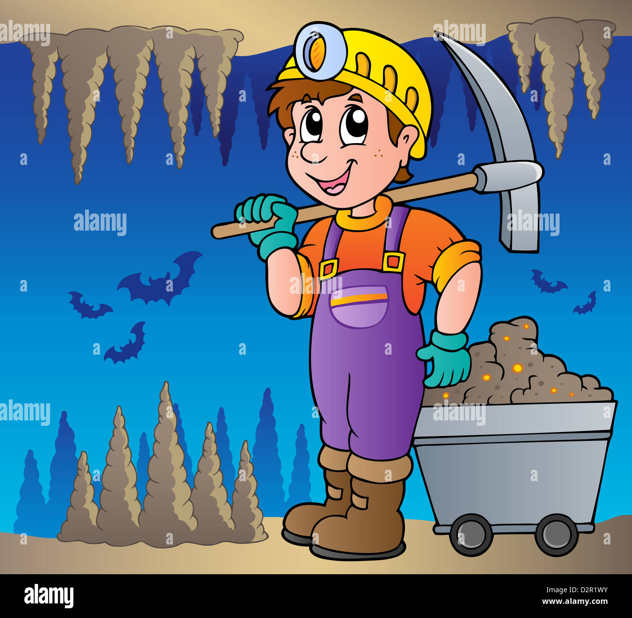 Mine theme image 1 - picture illustration Stock Photo - Alamy