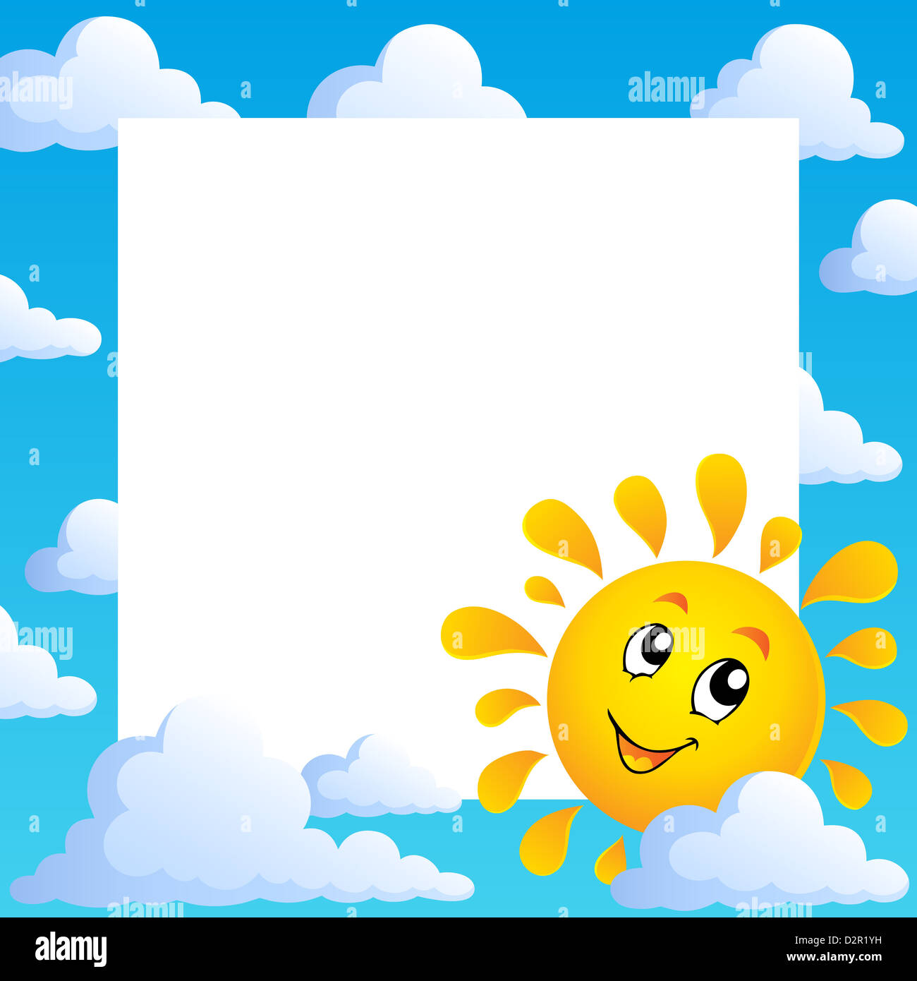 Sun theme frame 1 - picture illustration Stock Photo - Alamy