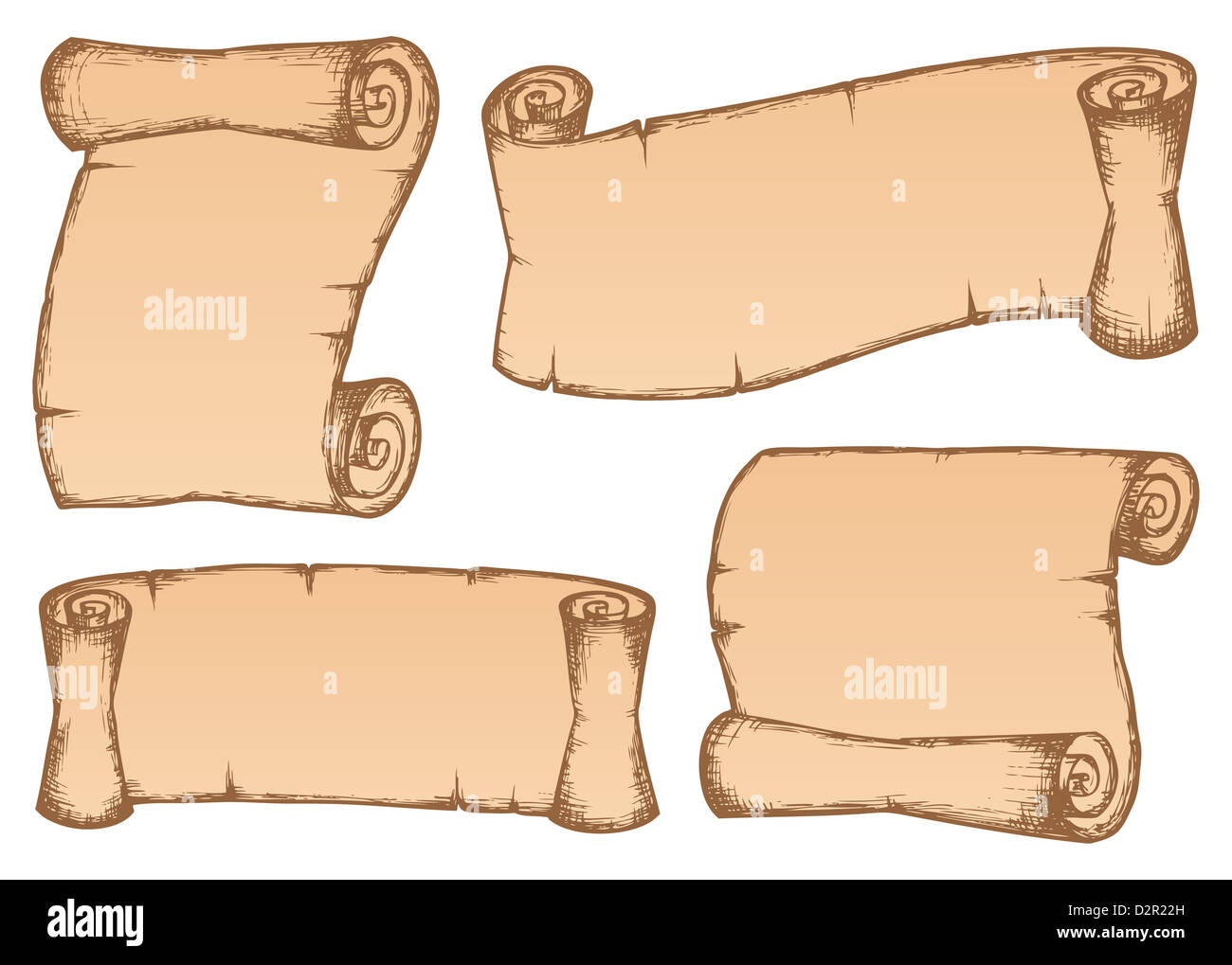 Vintage scrolls collection 2 - picture illustration Stock Photo - Alamy