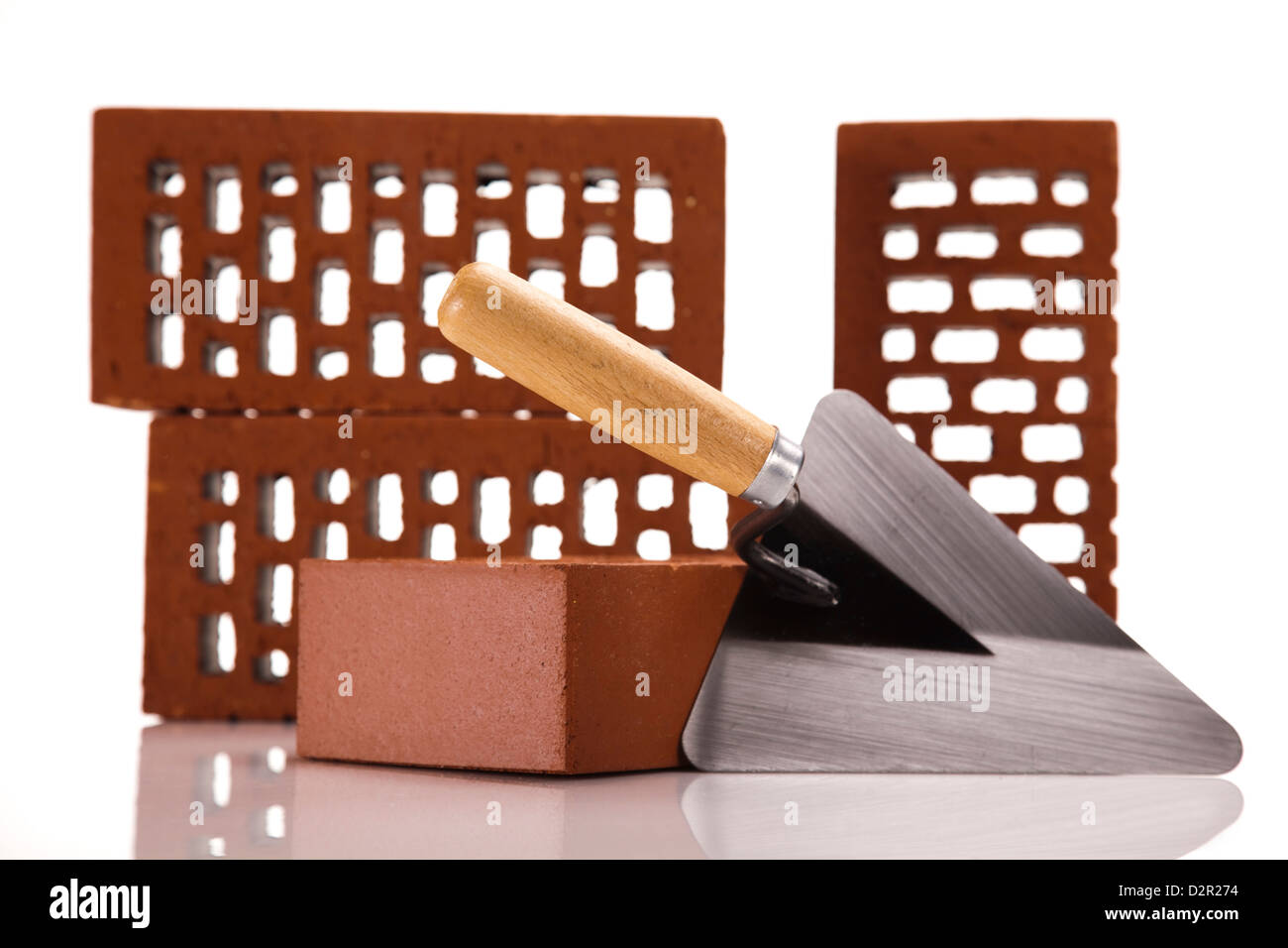 Trowel and bricks Stock Photo - Alamy