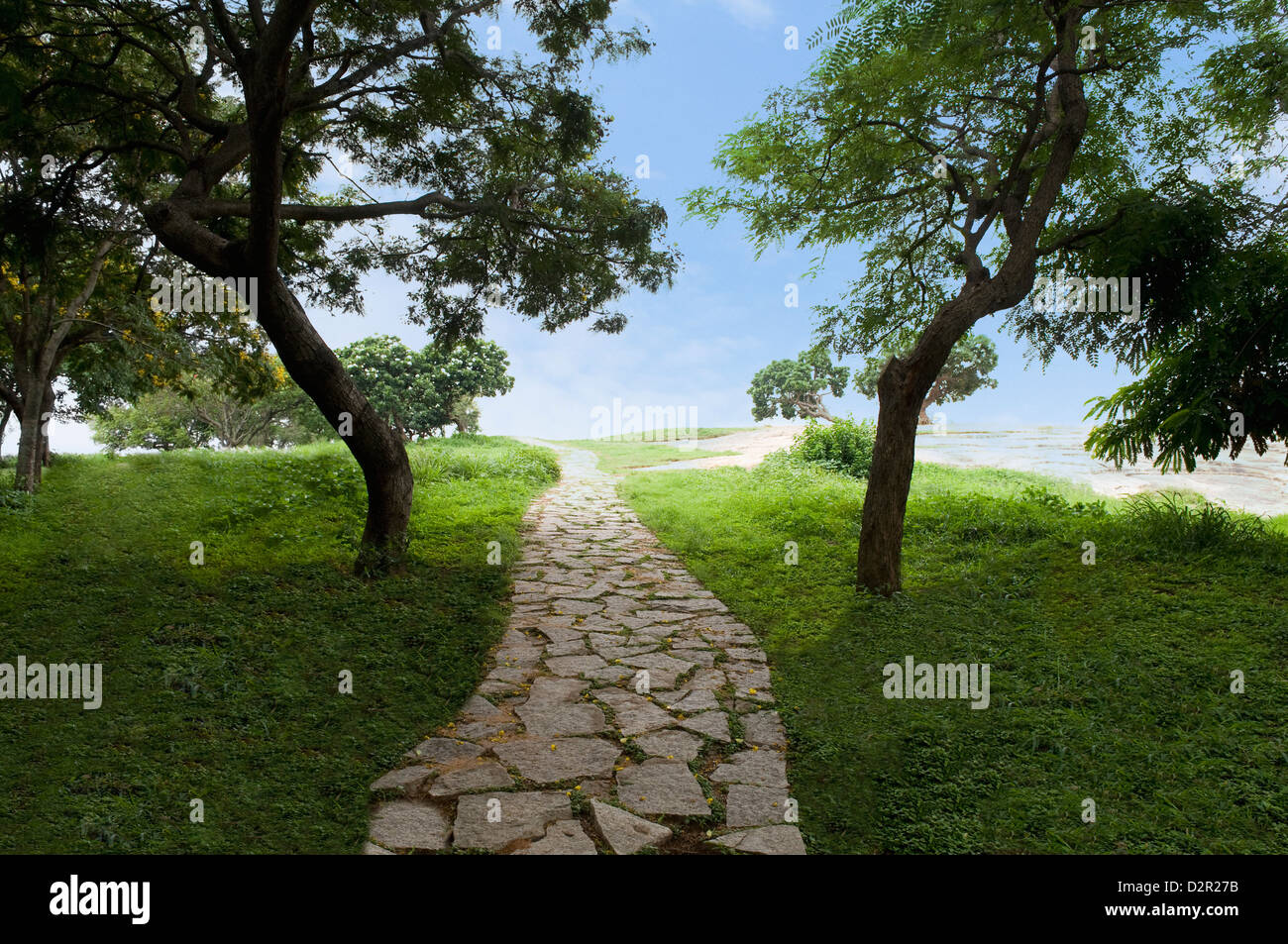 Footpath in a park, Bangalore, Karnataka, India Stock Photo - Alamy