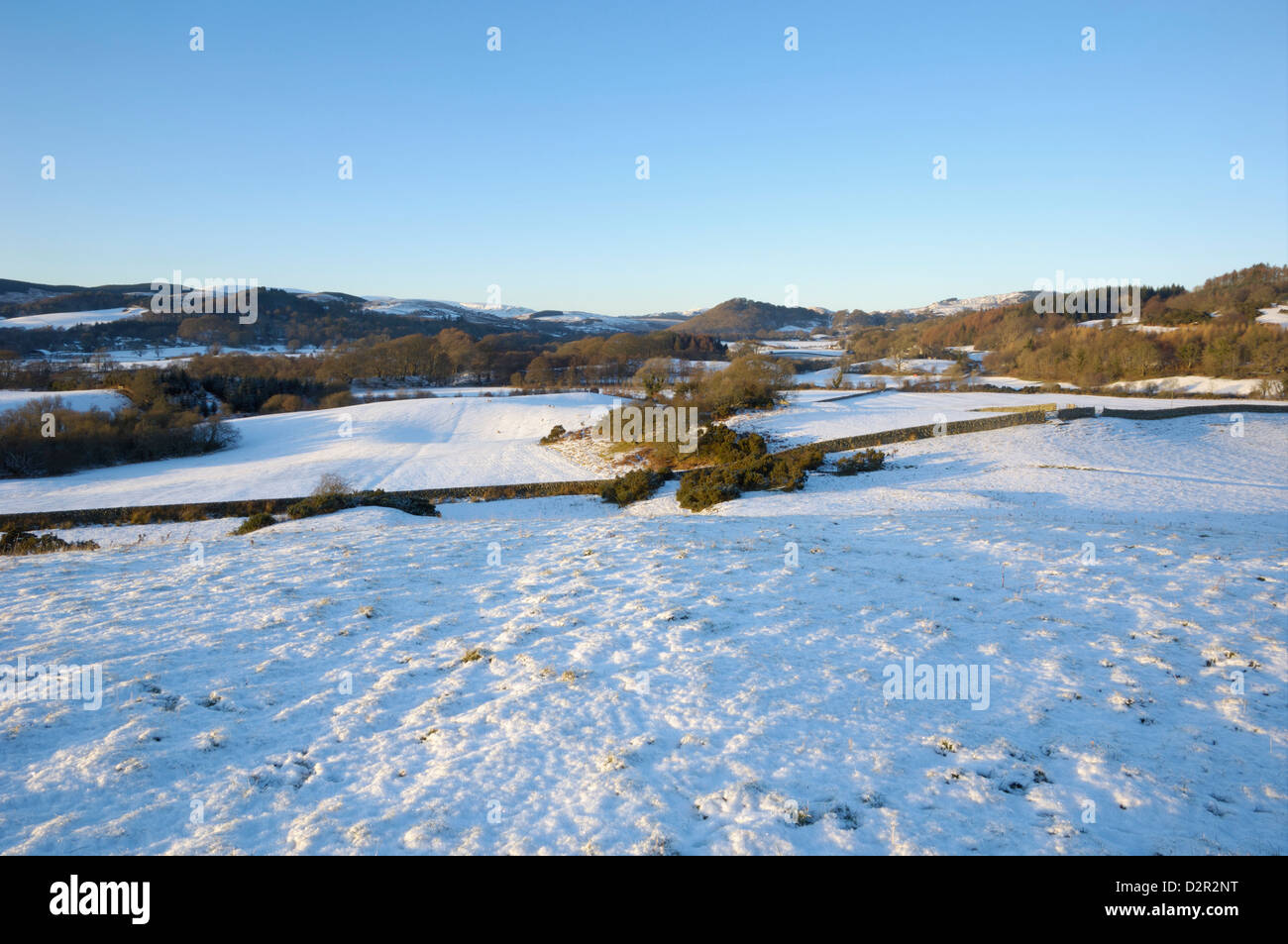 Fleet Valley National Scenic Area in winter snow, Dumfries and Galloway ...