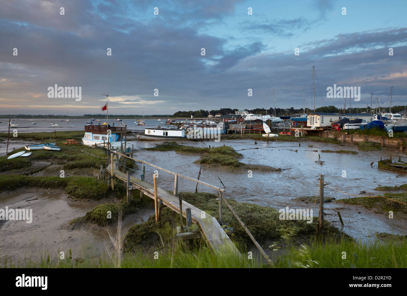 A beautiful summer evening overlooking the River Deben estuary at ...