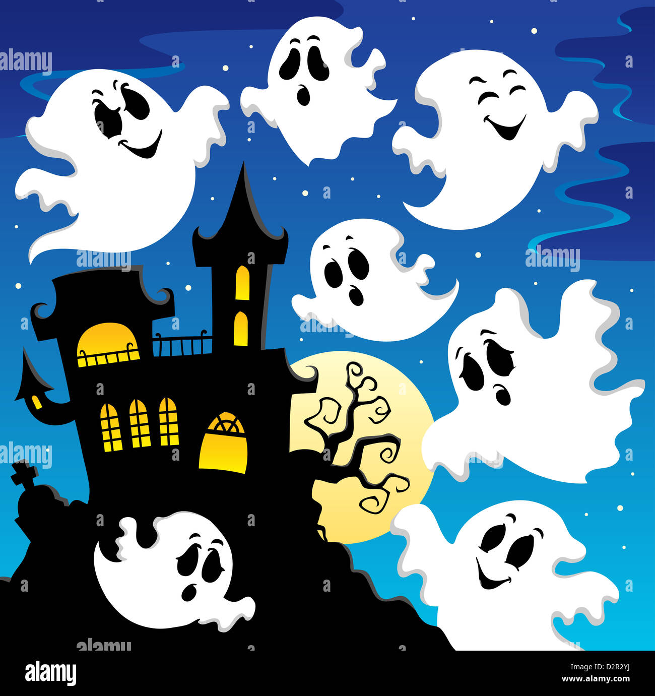 Ghost theme image 2 - picture illustration Stock Photo - Alamy