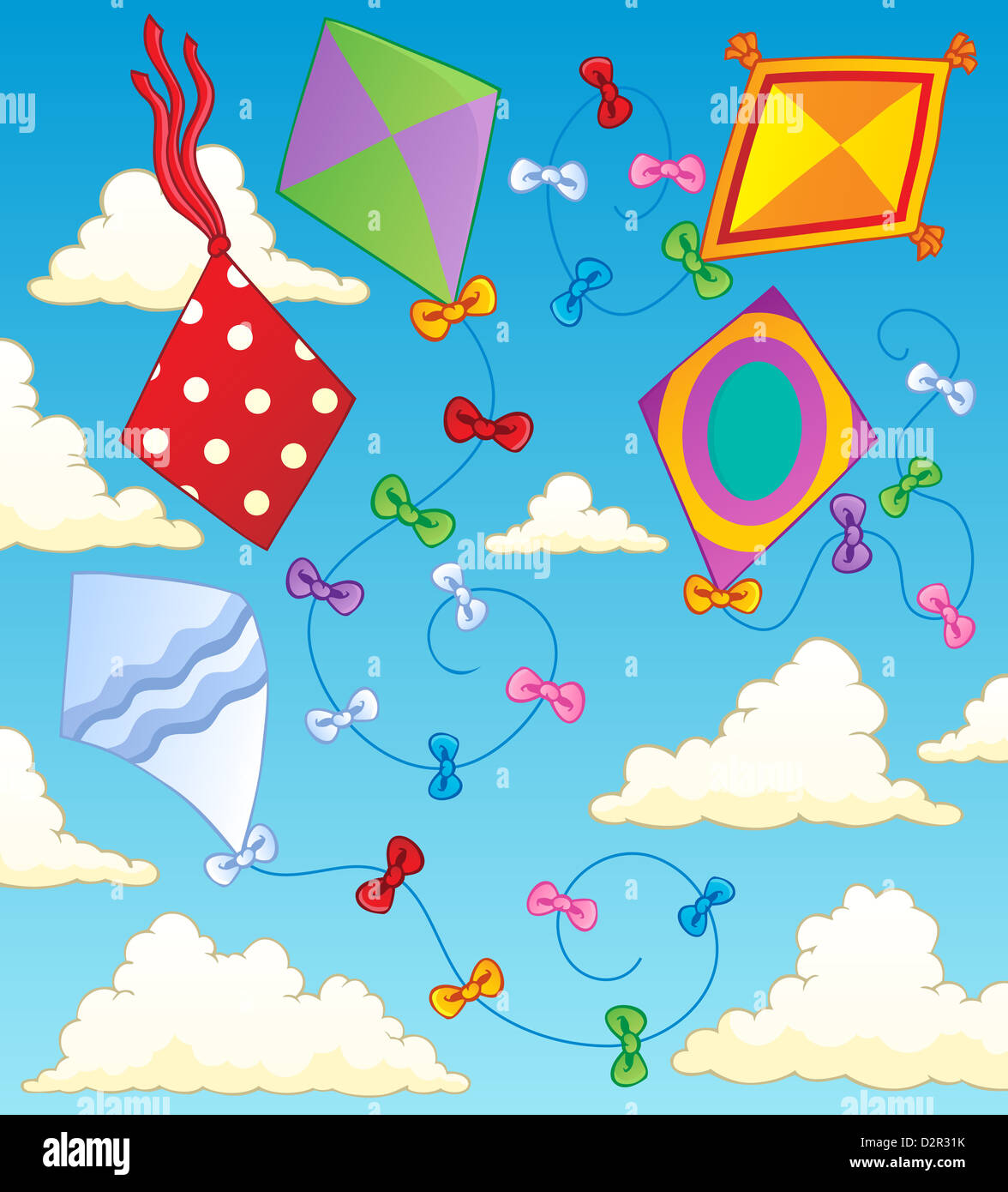 Kites theme image 2 - picture illustration Stock Photo - Alamy