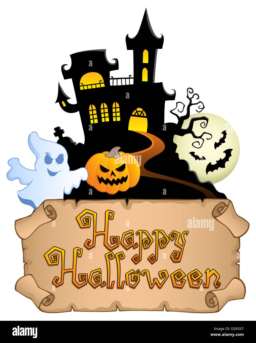 Happy Halloween topic image 4 - picture illustration Stock Photo - Alamy