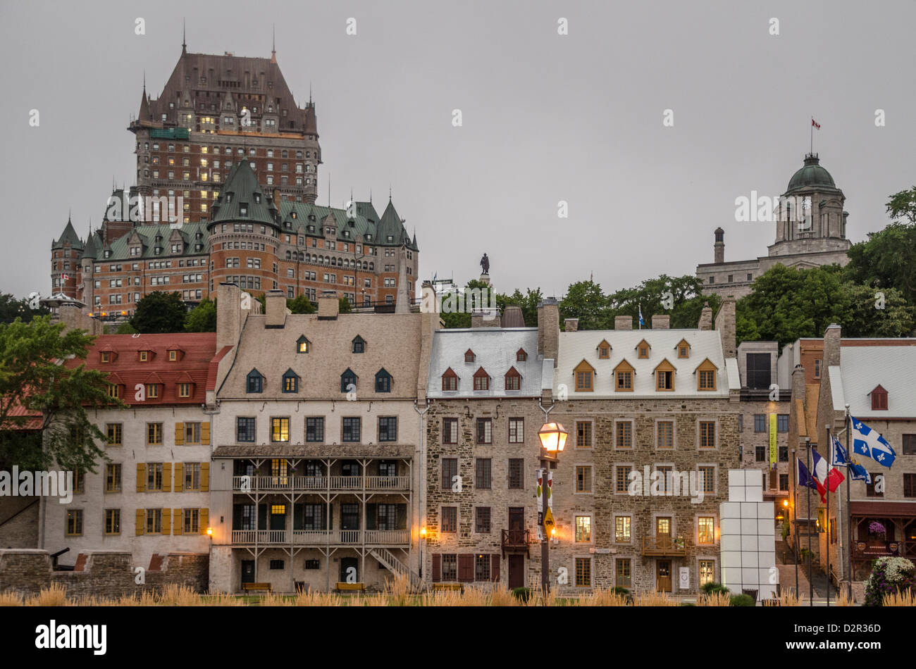 Quebec City with Chateau Frontenac on skyline, Province of Quebec ...